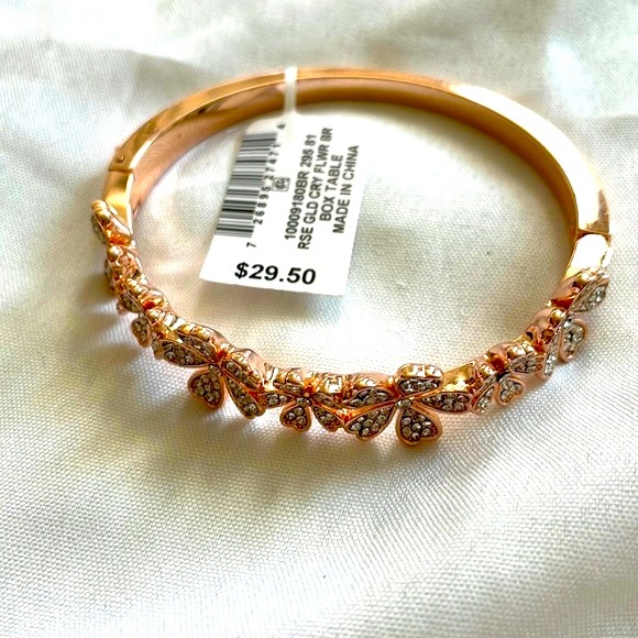 Charter Club | Jewelry | Charter Club Rose Gold Tone Crystal Flower ...